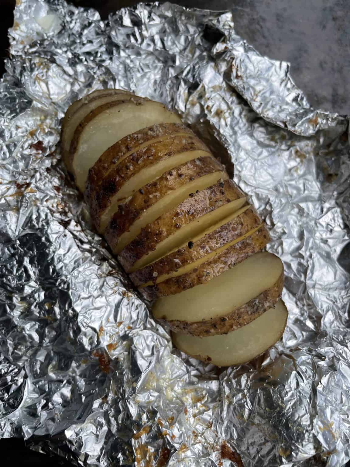 Cheese & Bacon Hasselback Potatoes - From Michigan To The Table