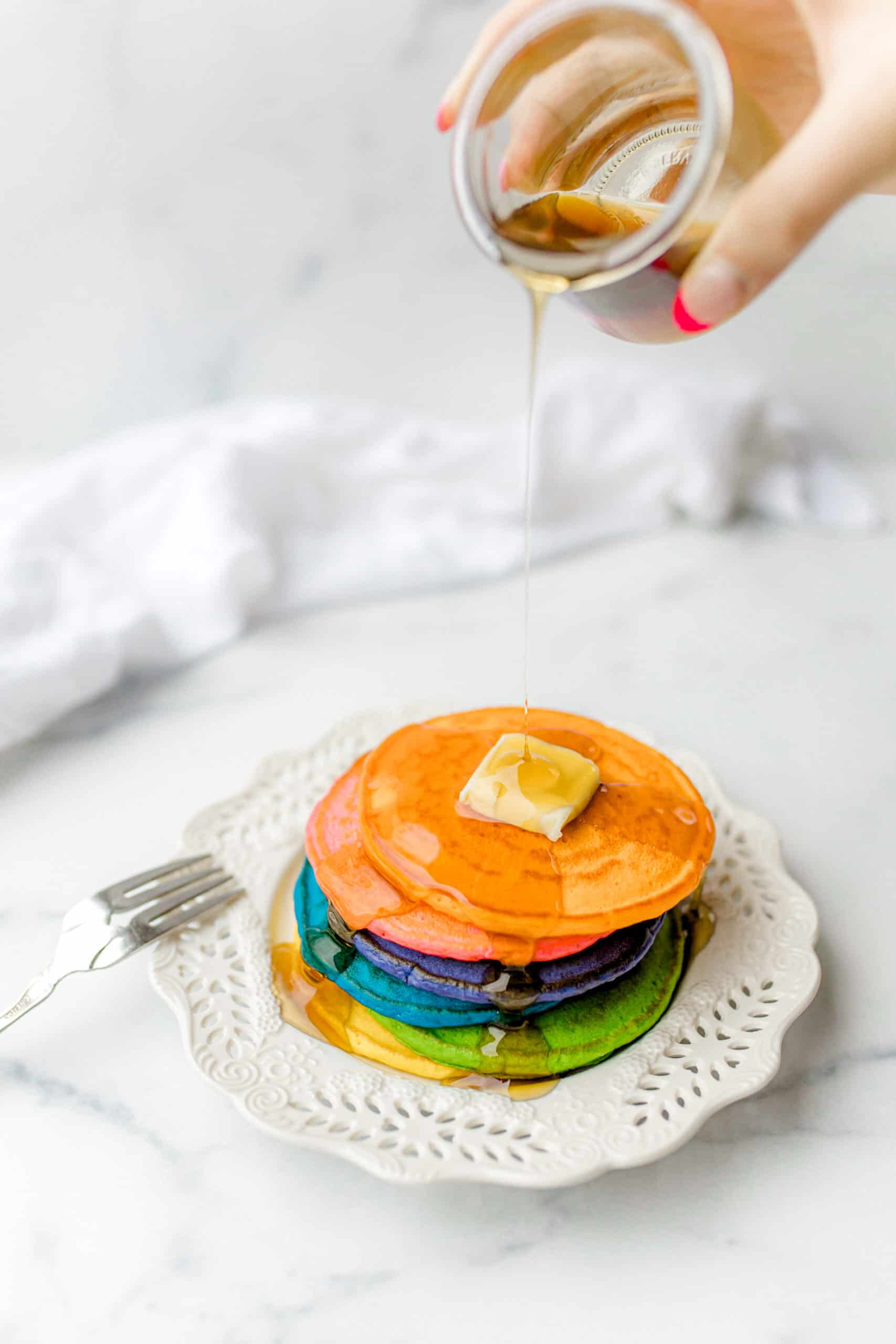 Rainbow Pancakes on the Griddle - From Michigan To The Table