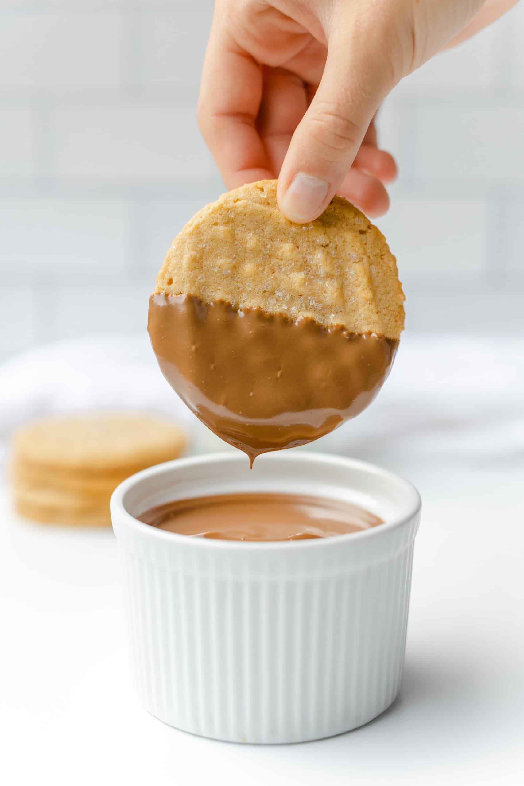 Peanut Butter Chocolate Dipped Cookies - From Michigan To The Table
